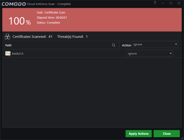 Run A Certificate Scan, Virus Scan, Scan Certificate | Comodo Cloud Antivirus